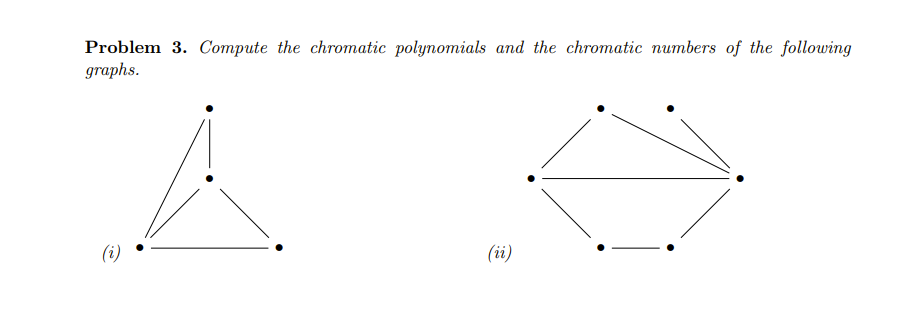Solved Problem 3. Compute the chromatic polynomials and the | Chegg.com