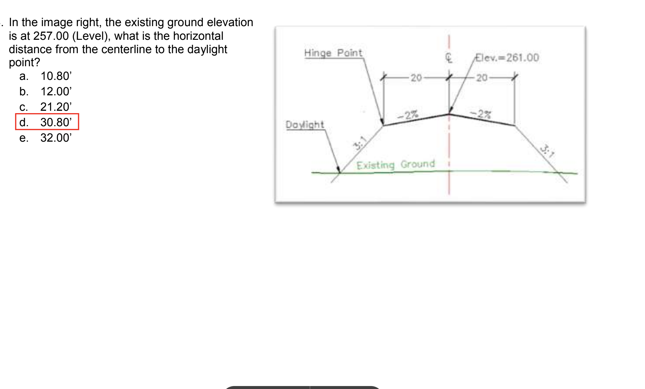 Solved In the image right, the existing ground elevation is | Chegg.com