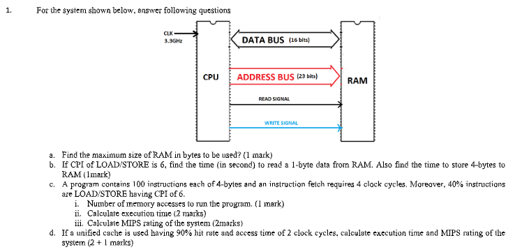 Solved 1. For the system shown below, answer following | Chegg.com