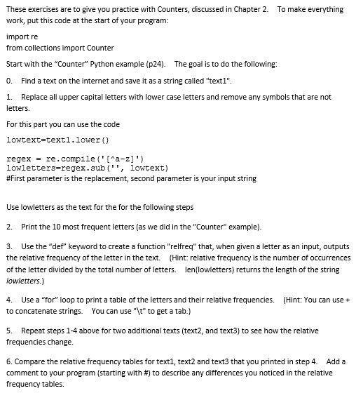 Solved Counters A Counter turns a sequence of values into a | Chegg.com