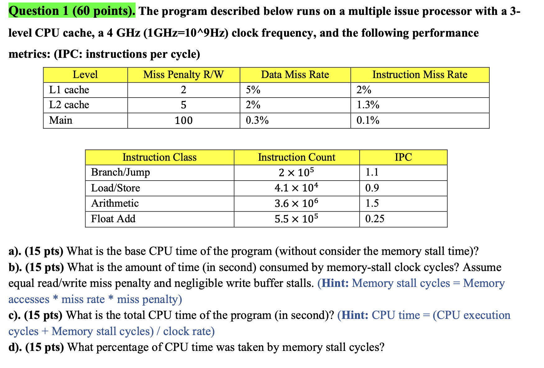 Solved Question 1 (60 ﻿points). ﻿The program described below | Chegg.com