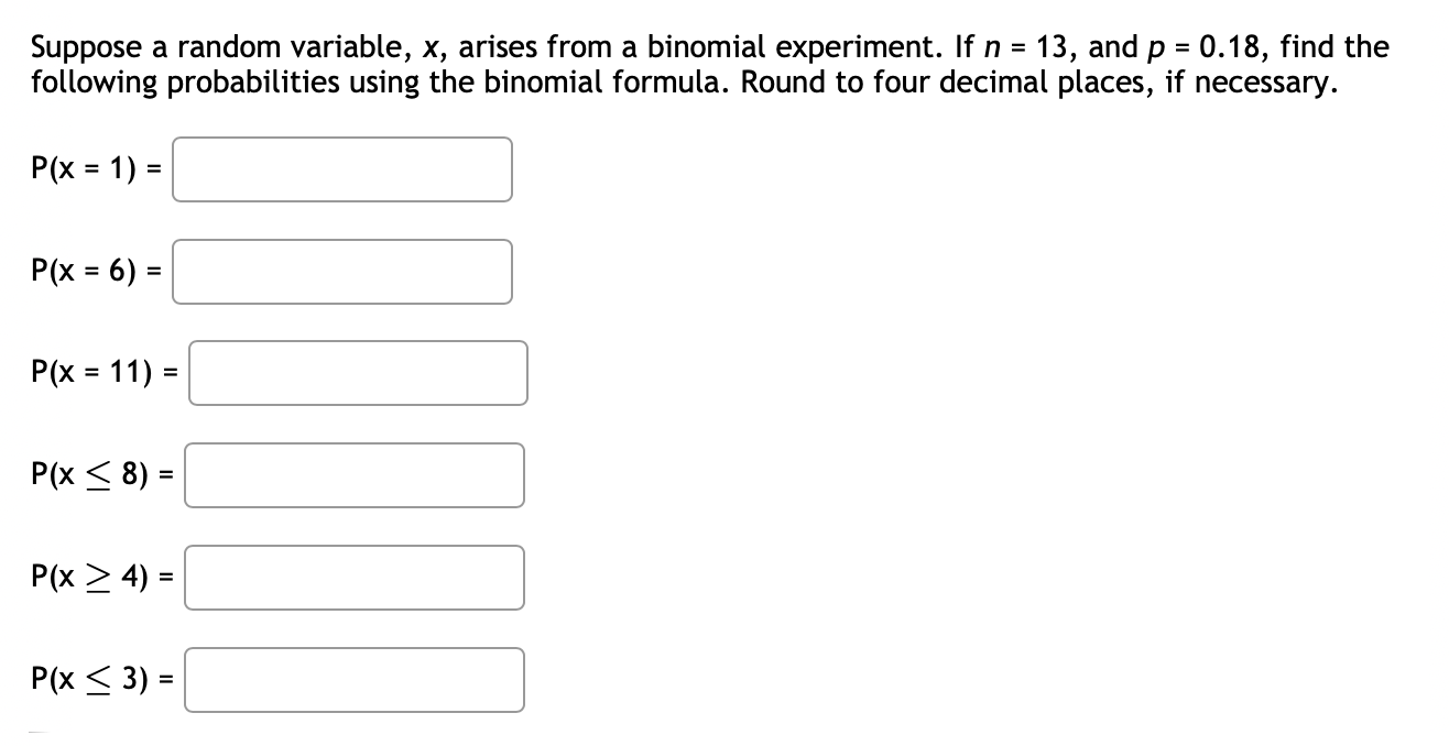 Solved Suppose a random variable, x, arises from a binomial | Chegg.com