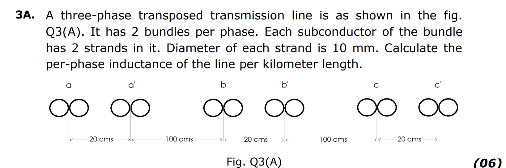 Solved A. A three-phase transposed transmission line is as | Chegg.com