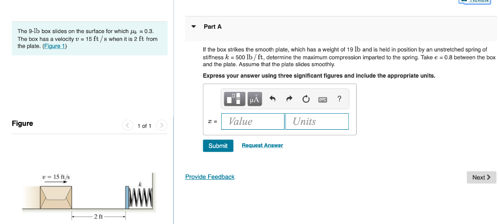 Solved Part A The 9-lb box slides on the surface for which | Chegg.com