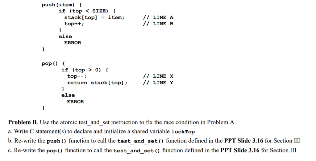test andset Instruction Definition: boolean test_and | Chegg.com