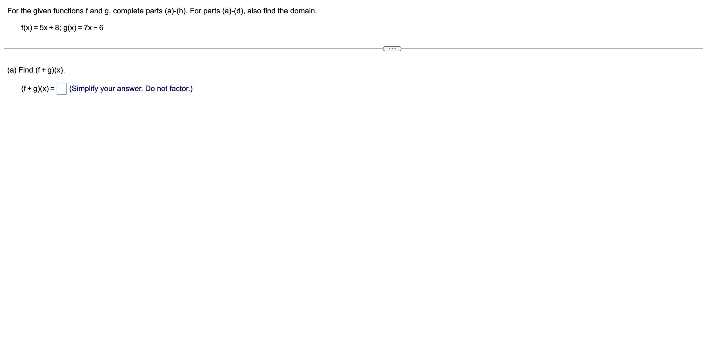 Solved For the given functions f ﻿and g, ﻿complete parts | Chegg.com