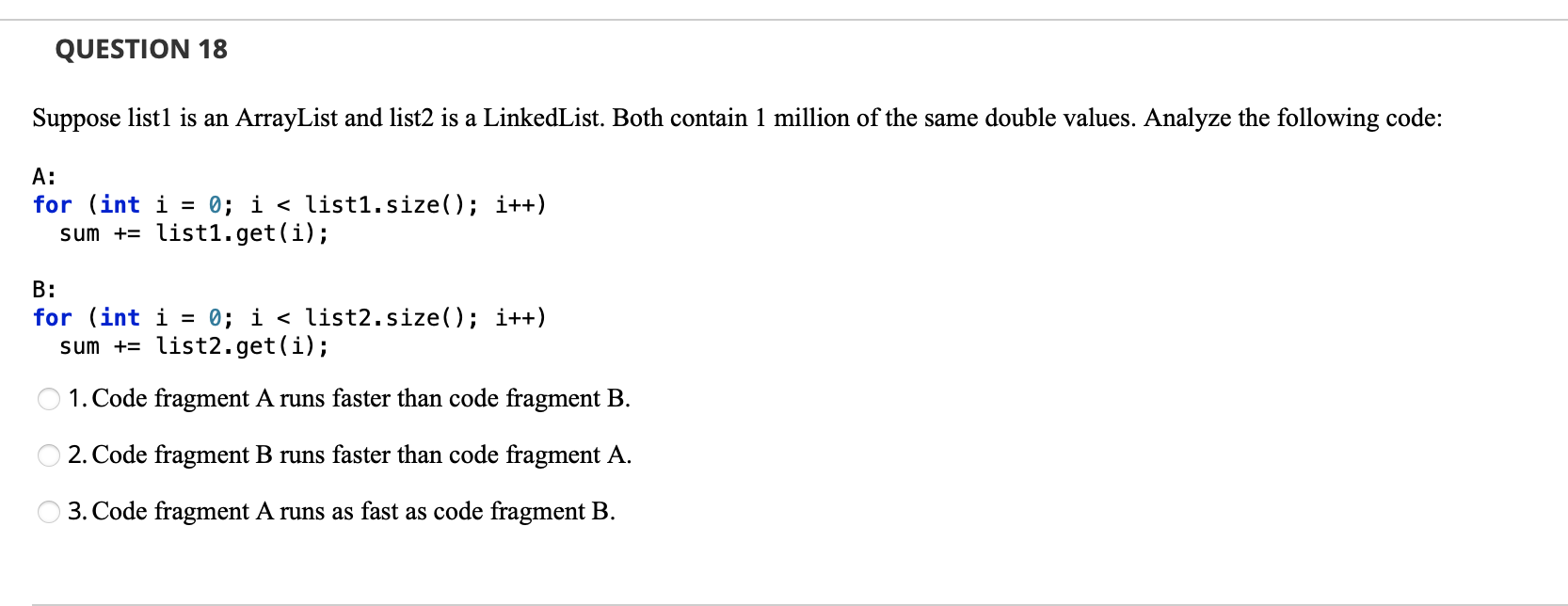 Solved QUESTION 18 Suppose List1 Is An ArrayList And Lis