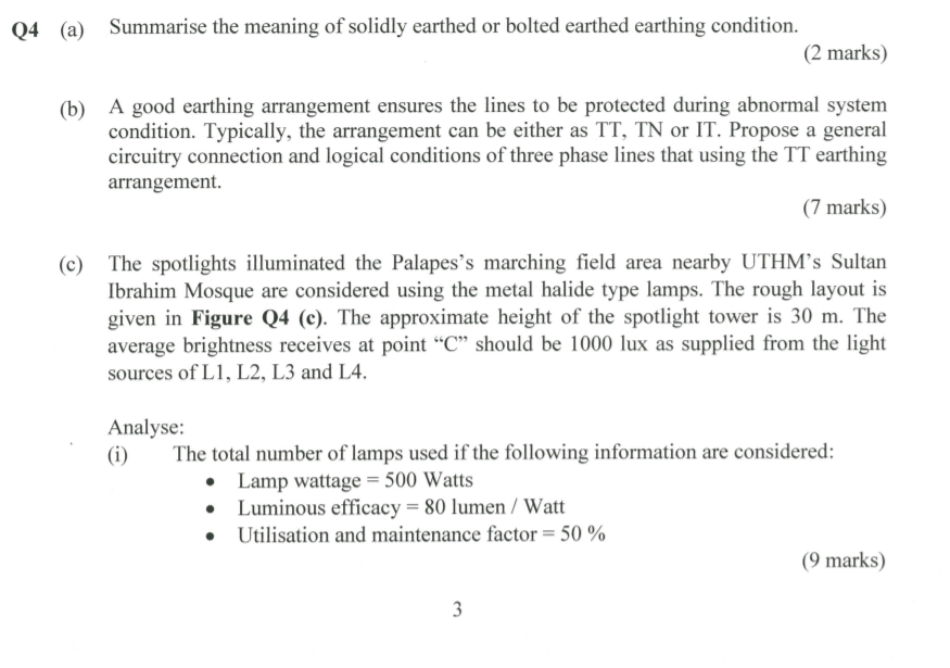 Q4 (a) Summarise the meaning of solidly earthed or | Chegg.com