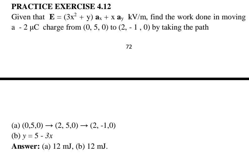 Solved PRACTICE EXERCISE 4.12 Given that E = (3x² + y) ax + | Chegg.com Solved PRACTICE EXERCISE 4.12 Given that E = (3x² + y) ax + | Chegg.com