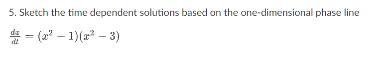 Solved 5. Sketch the time dependent solutions based on the | Chegg.com