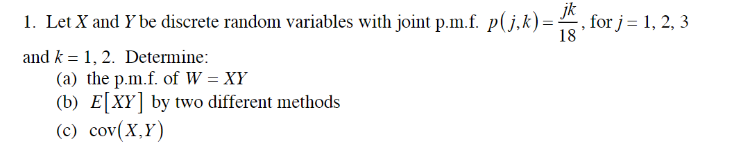 Solved 1. Let X and Y be discrete random variables with | Chegg.com