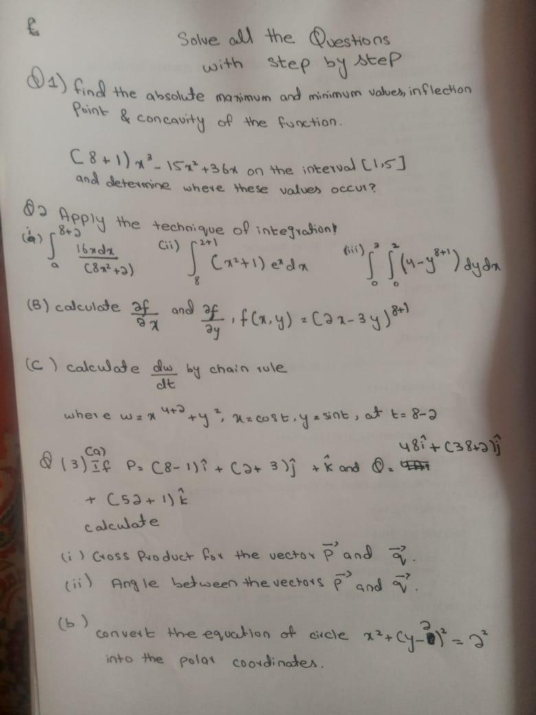 Solved Solve all the Questions with step by step D1) find | Chegg.com