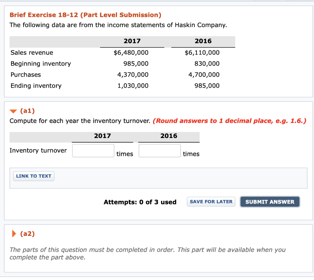 Solved Brief Exercise 18-12 (Part Level Submission) The | Chegg.com
