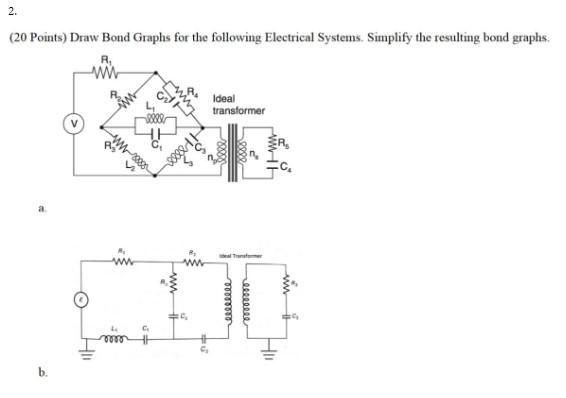 Solved 2. (20 Points) Draw Bond Graphs for the following | Chegg.com