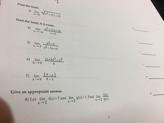 Solved Find the limit. lim_x rightarrow 3 squareroot x^2 + | Chegg.com