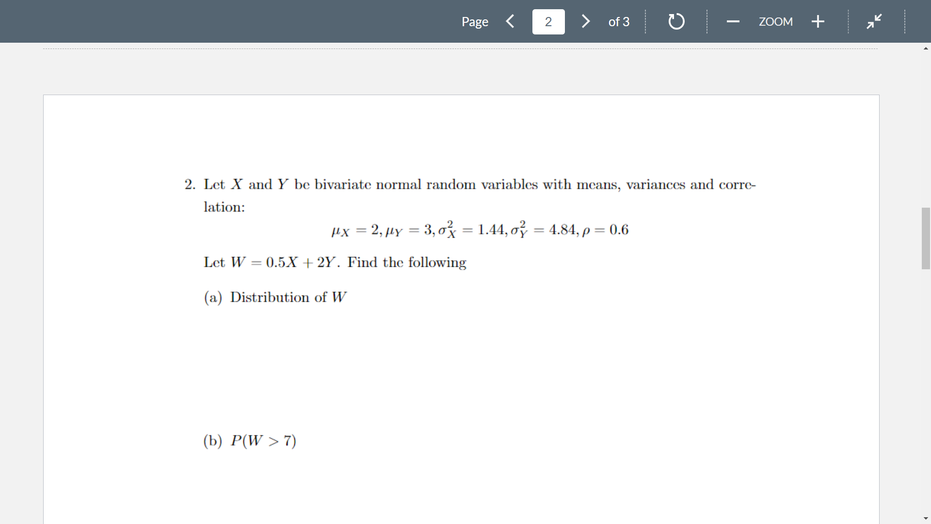 Solved Let X And Y Be Bivariate Normal Random Variables With 