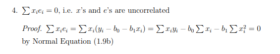 Solved ∑xiei=0, i.e. x 's and e 's are uncorrelated Proof. | Chegg.com