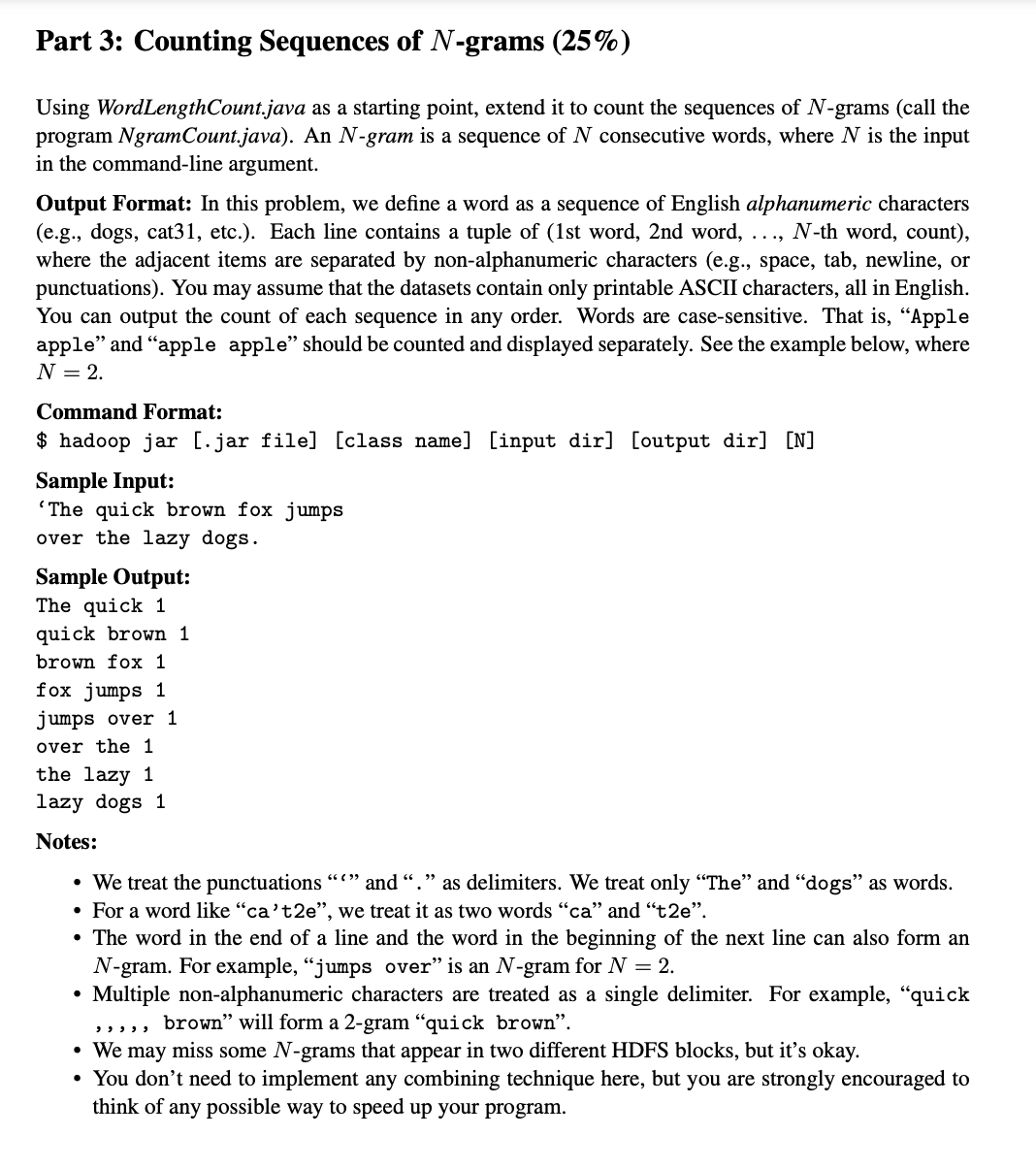Solved Part 3: Counting Sequences of \( ﻿N \)-grams | Chegg.com