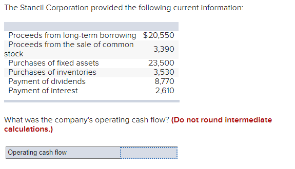 Solved The Stancil Corporation provided the following | Chegg.com