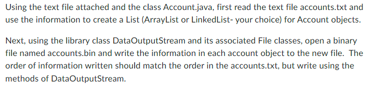 Solved Account.java File public class Account { // | Chegg.com