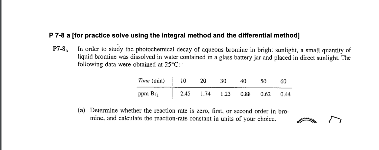 7−8 a [for practice solve using the integral method | Chegg.com