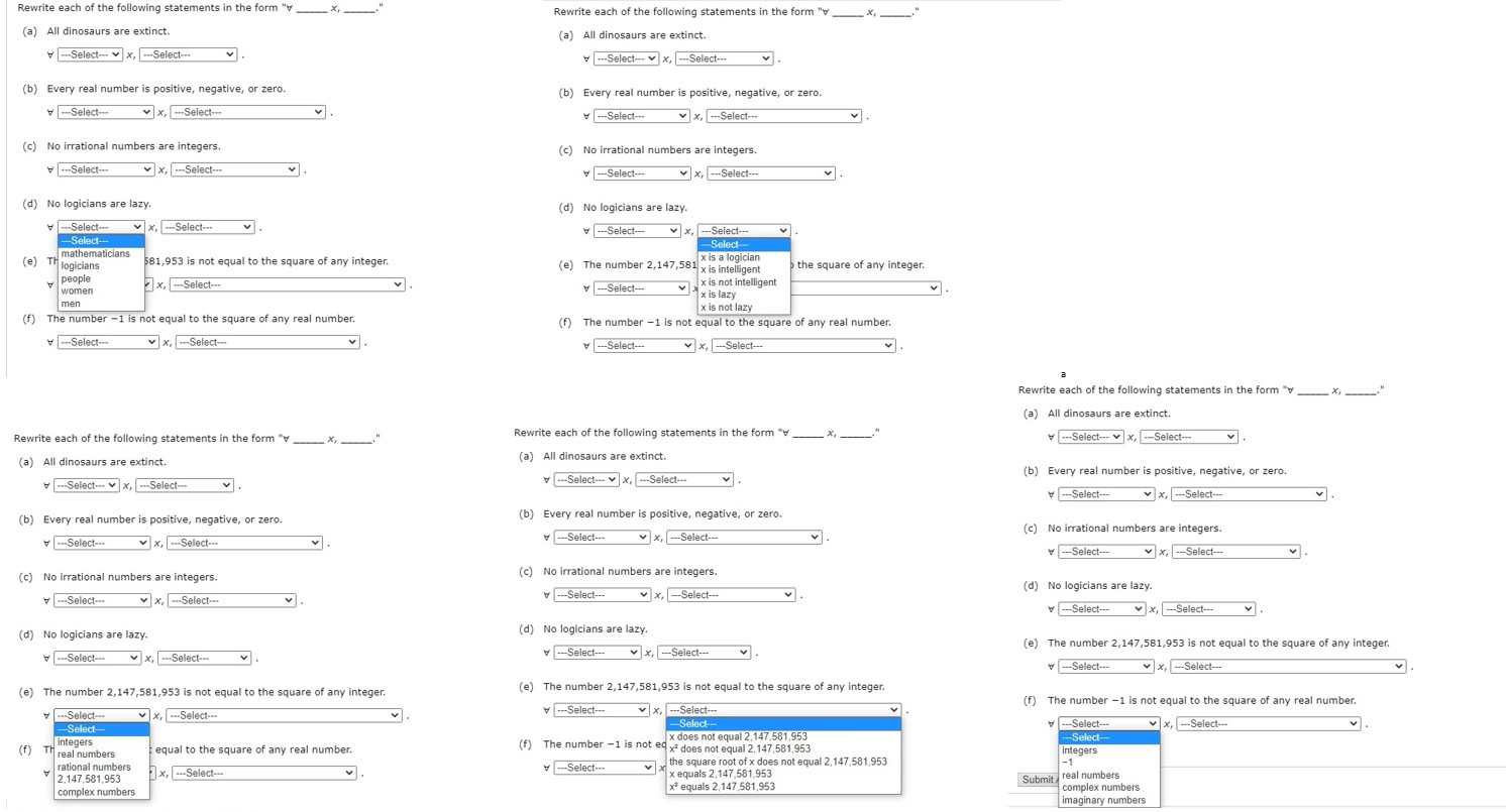 Solved Rewrite each of the following statements in the form | Chegg.com