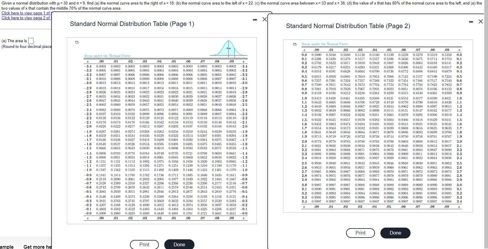 Solved \begin{tabular}{l|l|l|l|l|} \hline & Standard Normal | Chegg.com