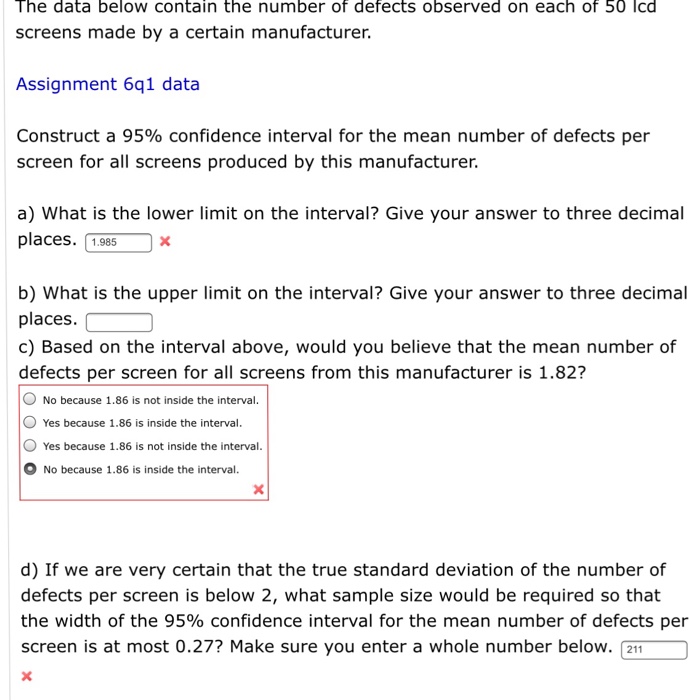 Solved The Data Below Contain The Number Of Defects Observed