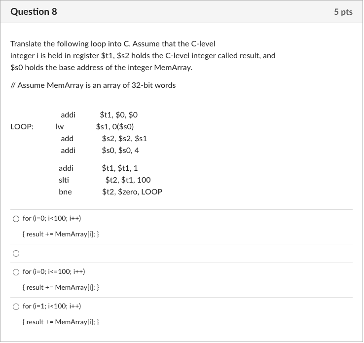 Solved Translate the following loop into C. Assume that the | Chegg.com Solved Translate the following loop into C. Assume that the | Chegg.com