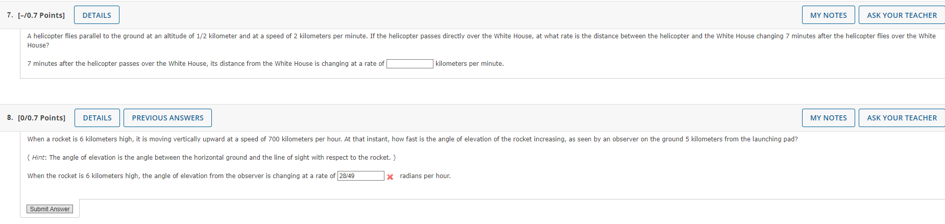 Solved 7. [-70.7 Points] DETAILS MY NOTES ASK YOUR TEACHER A | Chegg.com