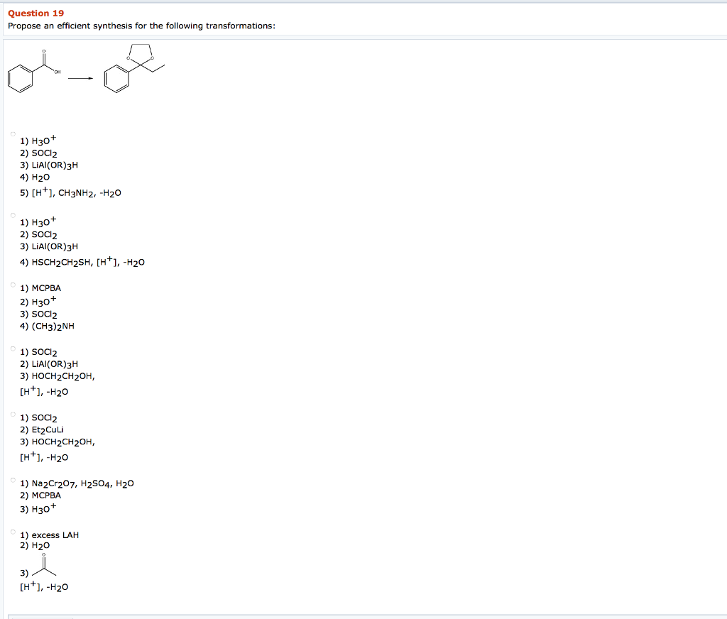 Solved Question 19 Propose an efficient synthesis for the | Chegg.com