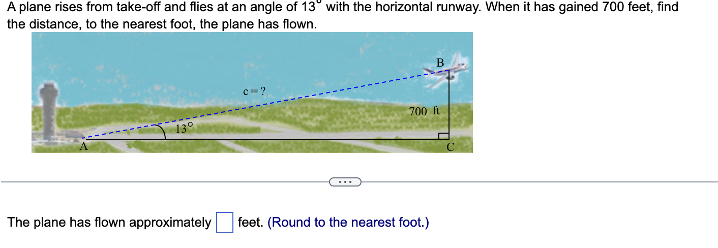 Solved A plane rises from take-off and flies at an angle of | Chegg.com