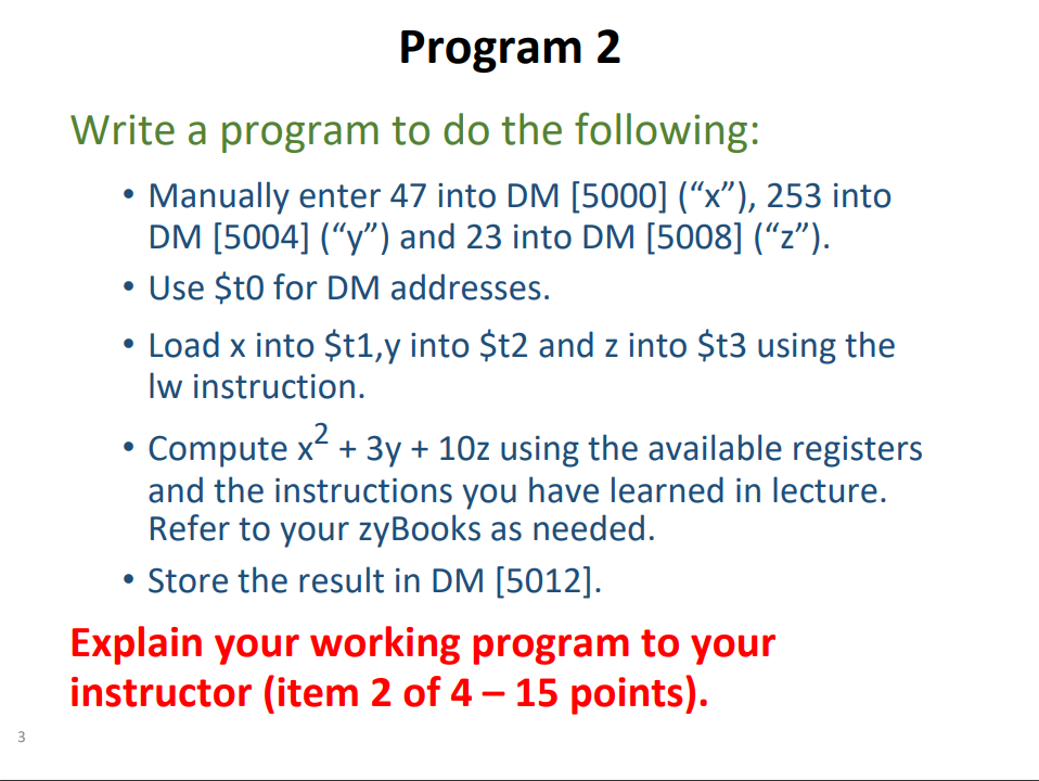 Solved Program 2 Write a program to do the following: • | Chegg.com
