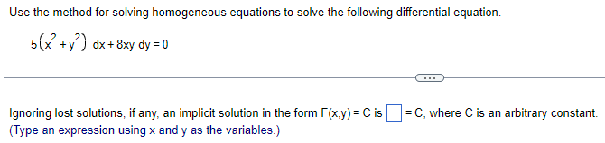 Solved Use the method for solving homogeneous equations to | Chegg.com