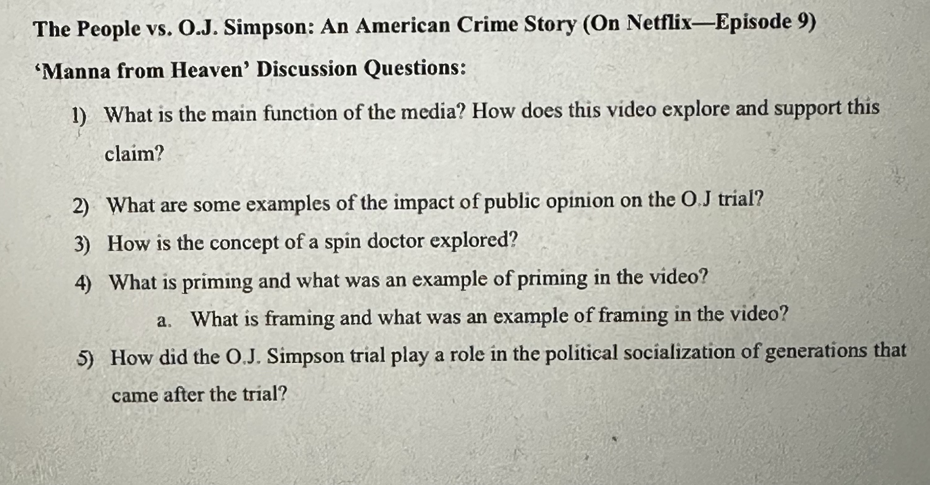 The People vs. O.J. Simpson: An American Crime Story | Chegg.com