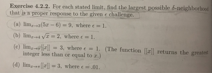 Solved for each limit, find the largest possible | Chegg.com
