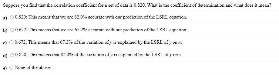 Solved Suppose you find that the correlation coefficient for | Chegg.com