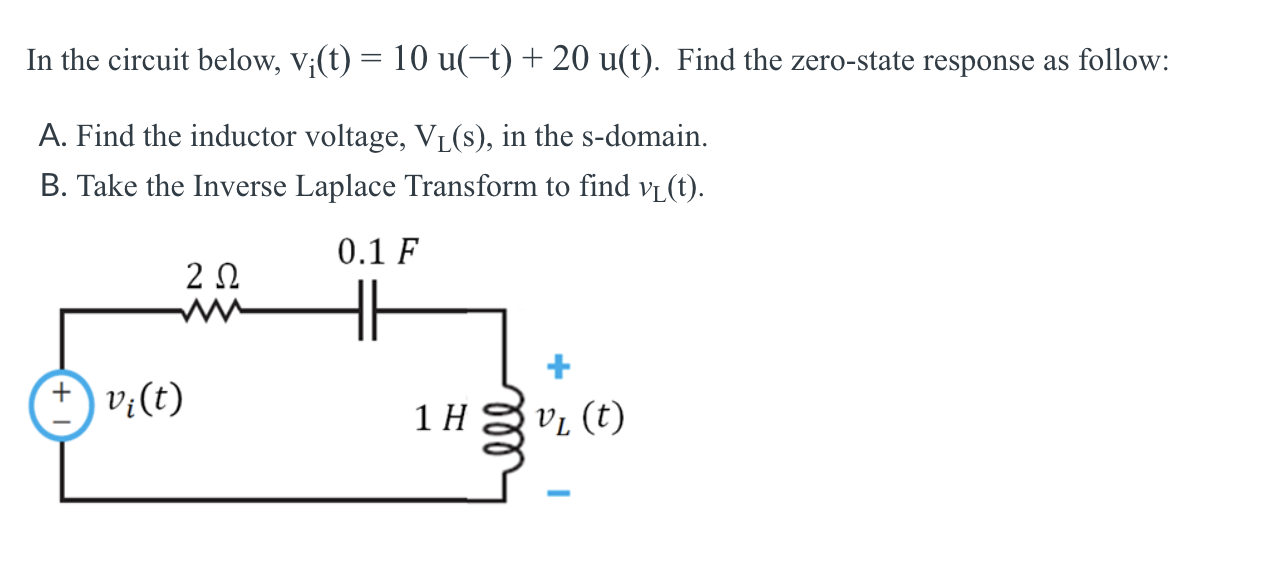 Solved In the circuit below, vi(t) = 10 u(t) + 20 u(t). Find | Chegg.com