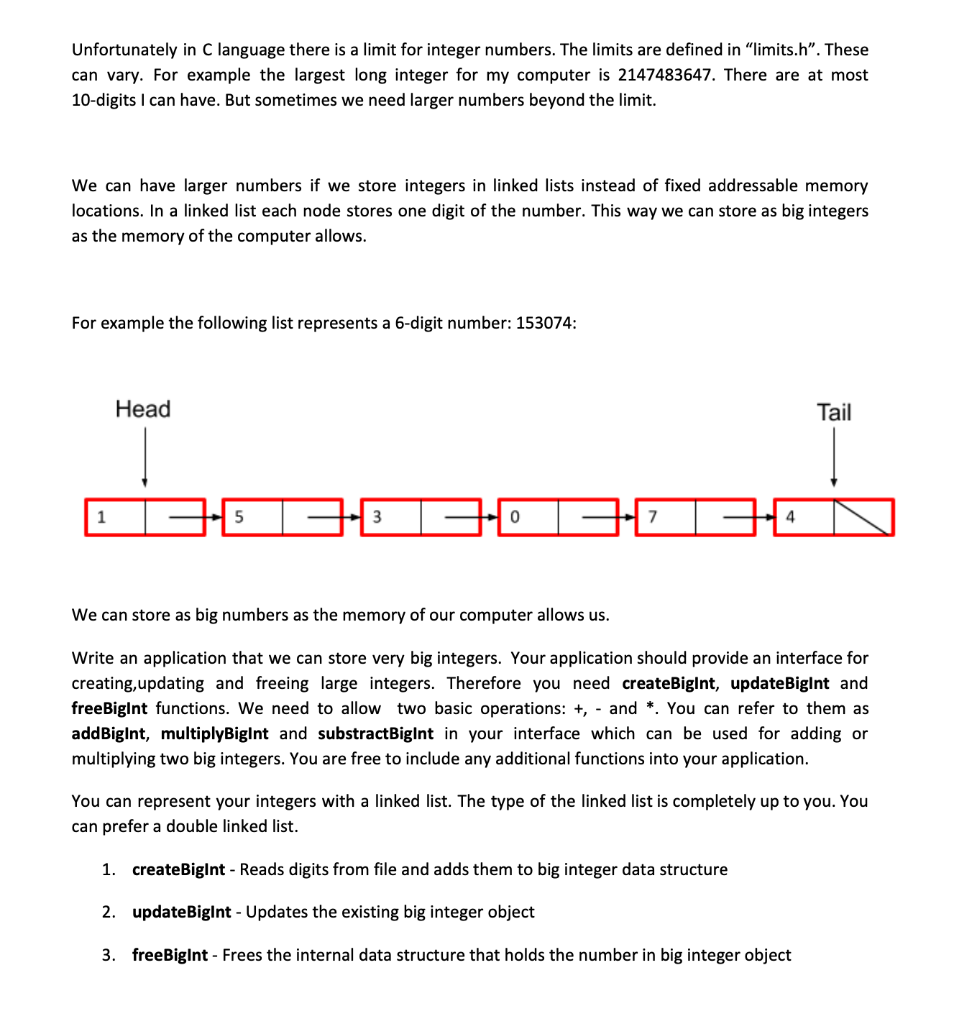 Unfortunately in C language there is a limit for | Chegg.com