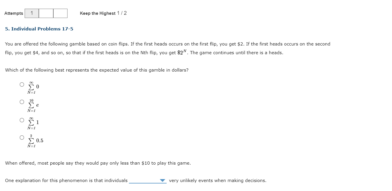 Solved You are offered the following gamble based on coin | Chegg.com