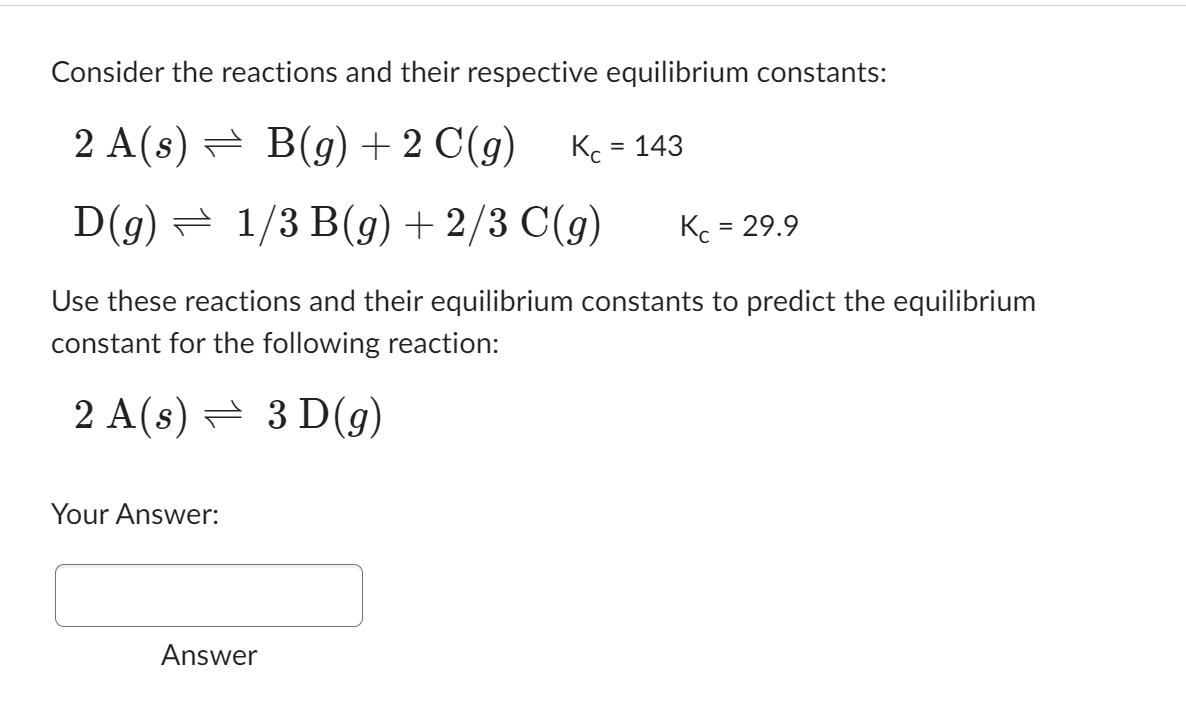 Solved Consider the reactions and their respective | Chegg.com