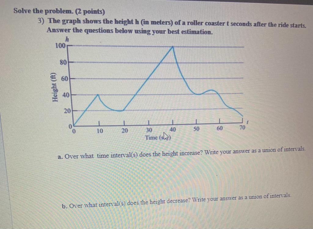 Solved Solve the problem. ( 2 points) 3) The graph shows the | Chegg.com