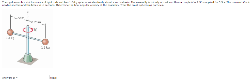 Solved The ngid assembly which consists of light rods and | Chegg.com