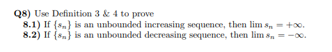 Solved Definition 1 (Subsequence). Let {n}=1 be a sequence, | Chegg.com