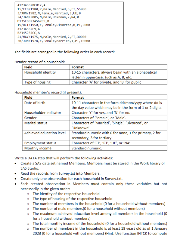 Solved Suppose the raw data file Survey.txt (not available | Chegg.com