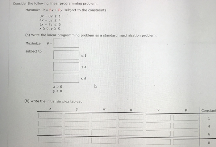 Solved Consider the following linear programming problem. | Chegg.com