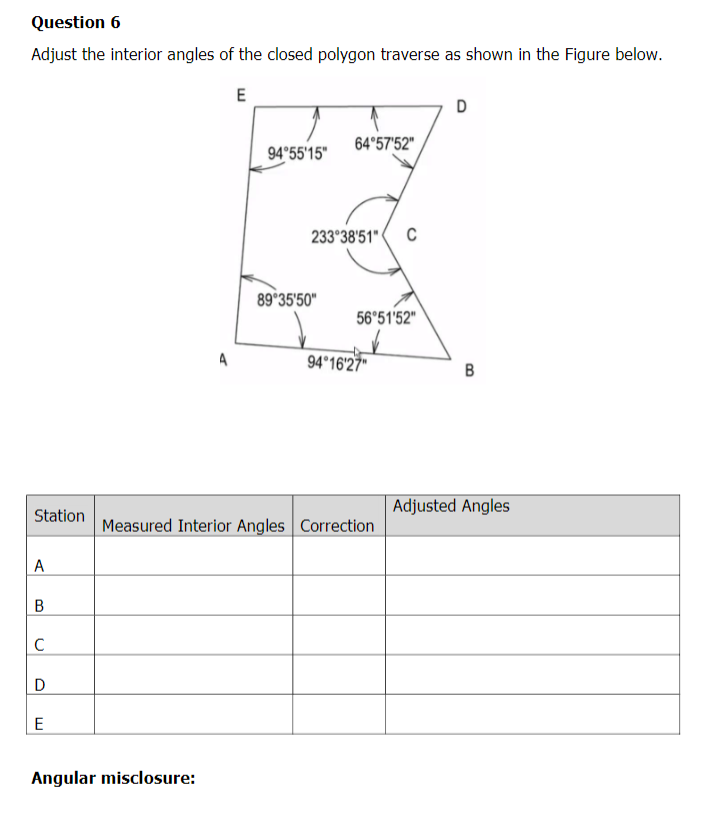 Solved Question 6 Adjust the interior angles of the closed | Chegg.com