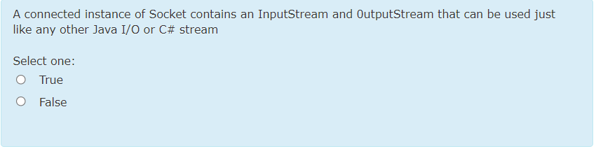 Solved A connected instance of Socket contains an | Chegg.com