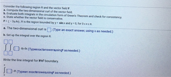 Solved Consider the following region R and the vector field | Chegg.com