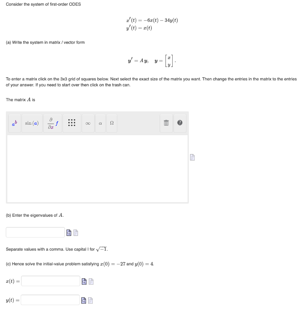 Solved Consider the system of first-order ODES | Chegg.com